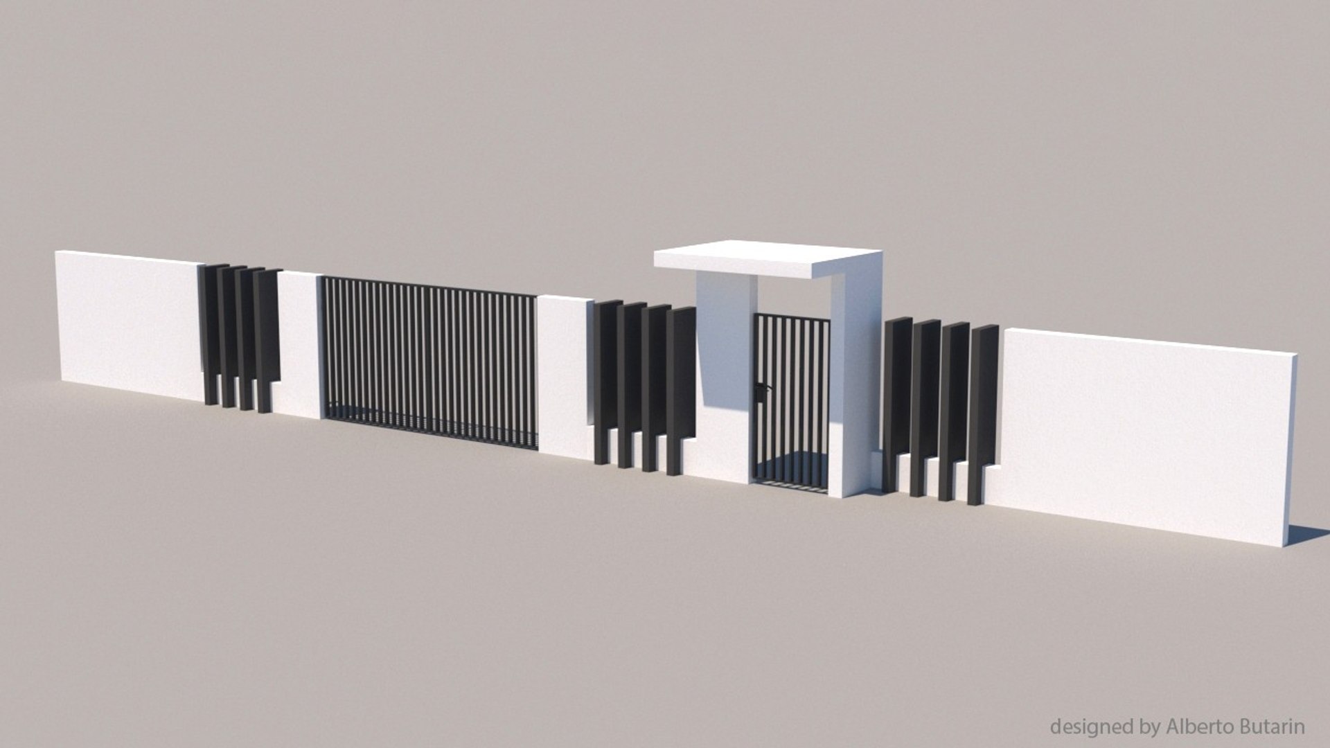 Modern fence 3D model - TurboSquid 1249431