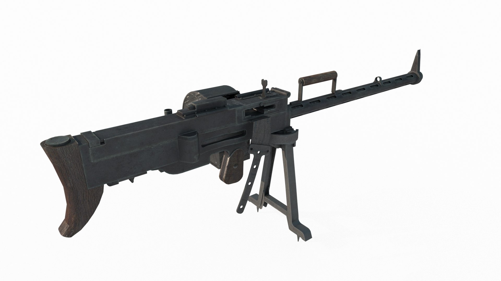 Old Style Machine Gun 3D Model - TurboSquid 2192429