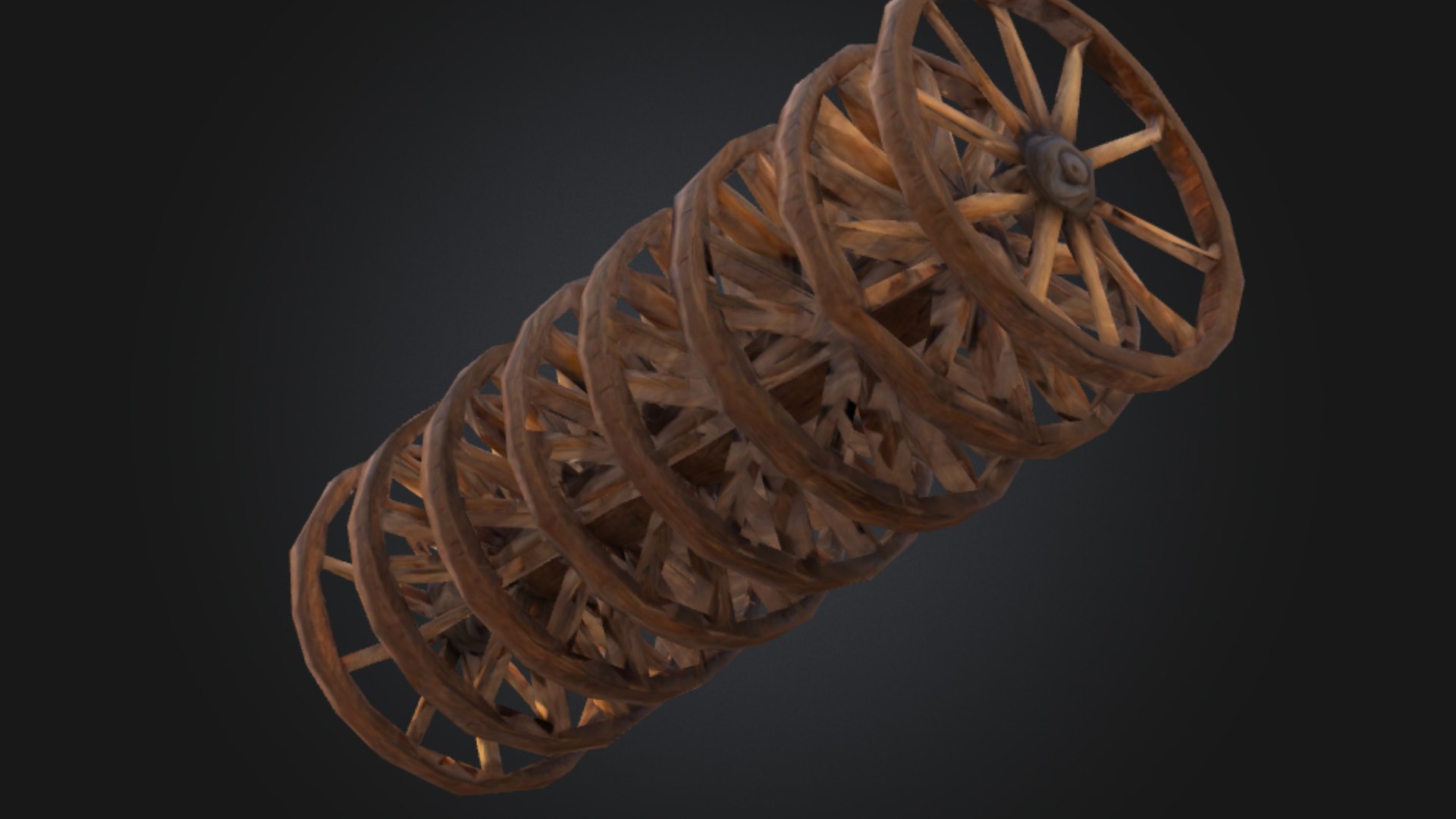 3D Stylized Game Ready Wooden Wagon Wheel 3K Triangles Low Poly FBX OBJ ...