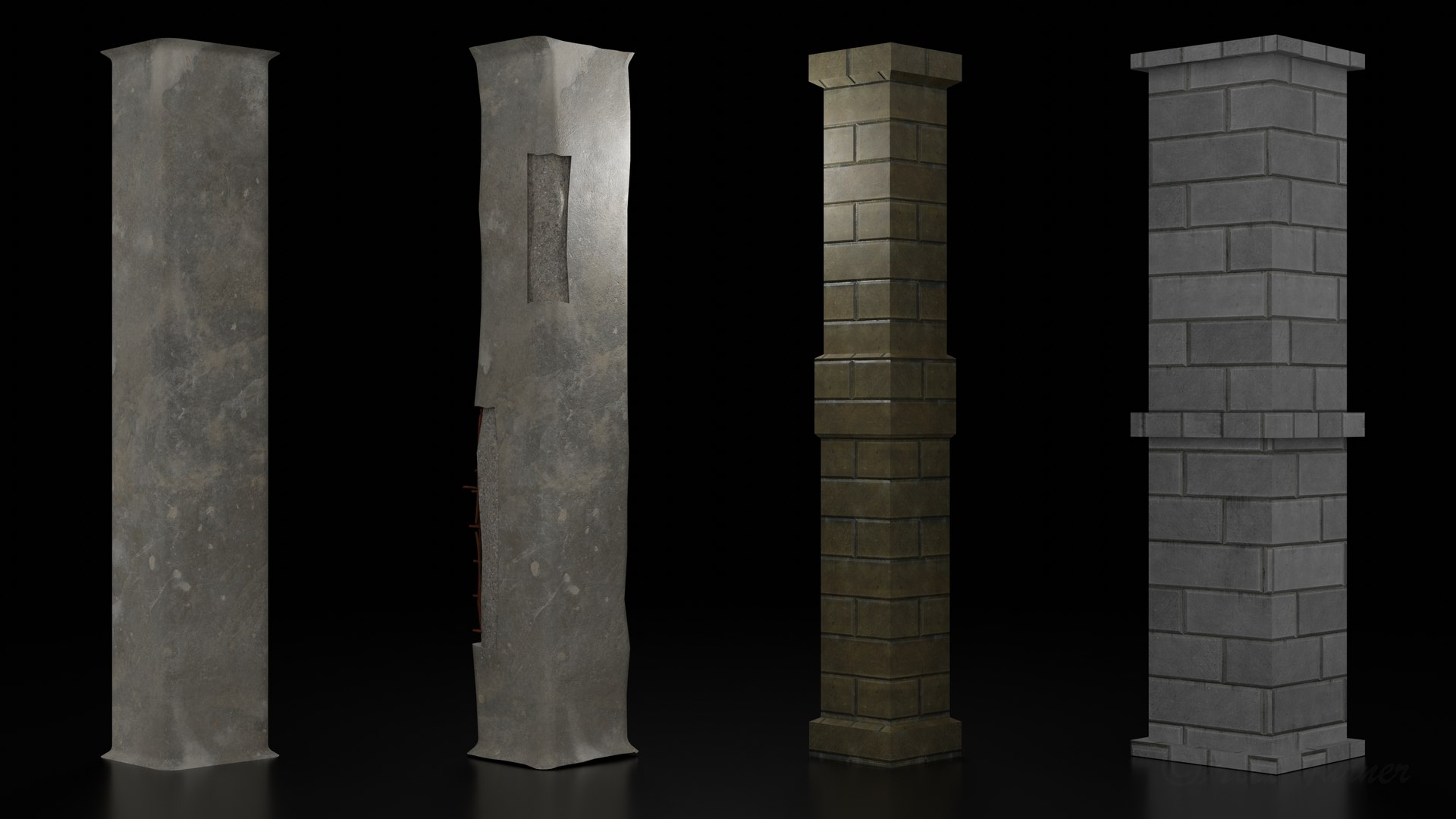 Stone Pillar Pack 3D Model - TurboSquid 2213790