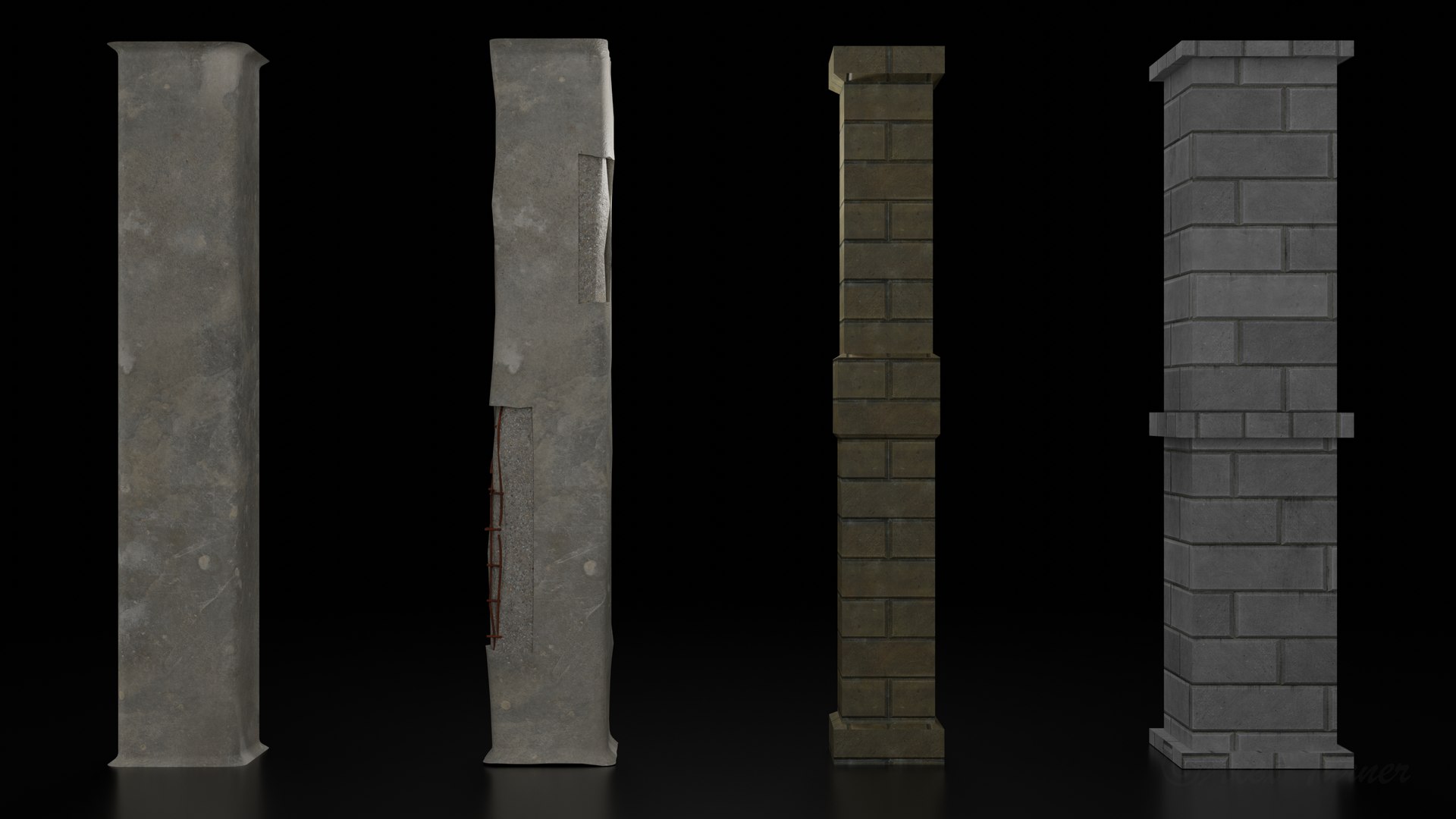 Stone Pillar Pack 3D Model - TurboSquid 2213790