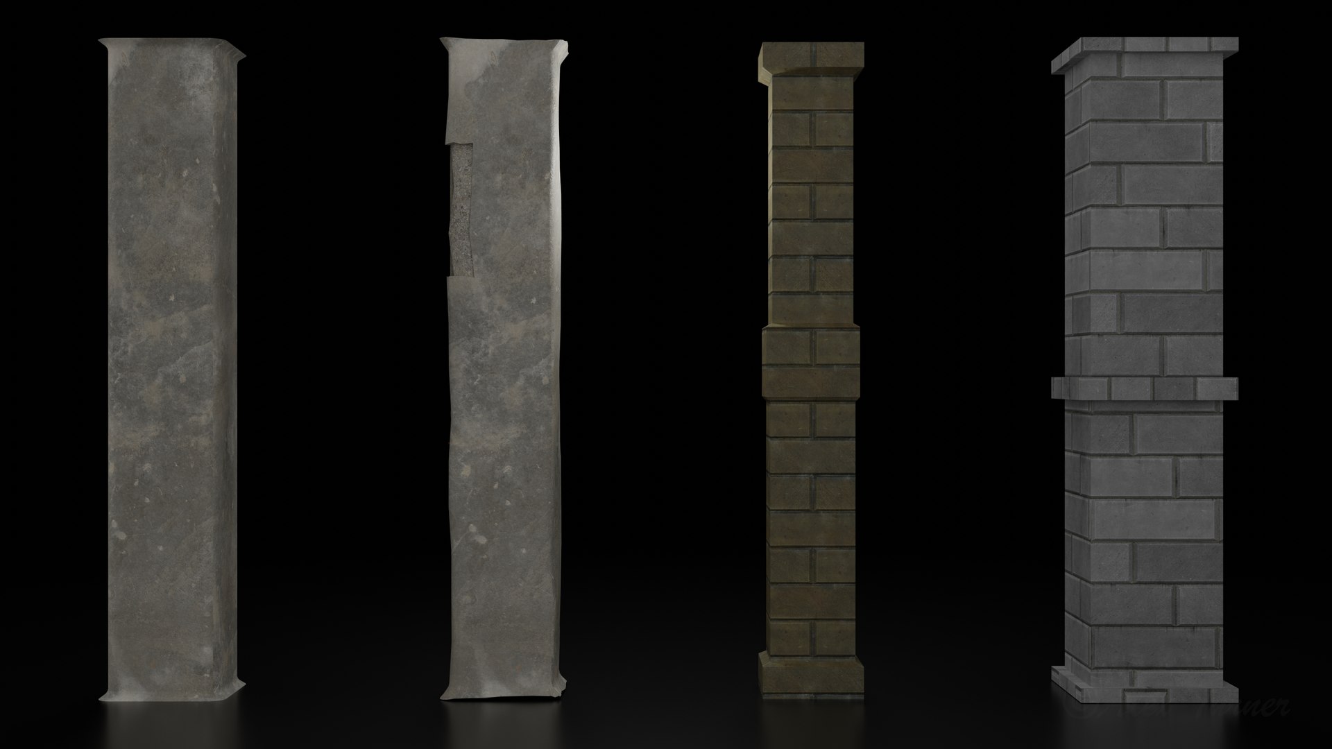Stone Pillar Pack 3D Model - TurboSquid 2213790