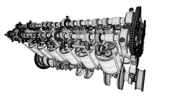 3D V12 Engine Working Animated model - TurboSquid 1745357