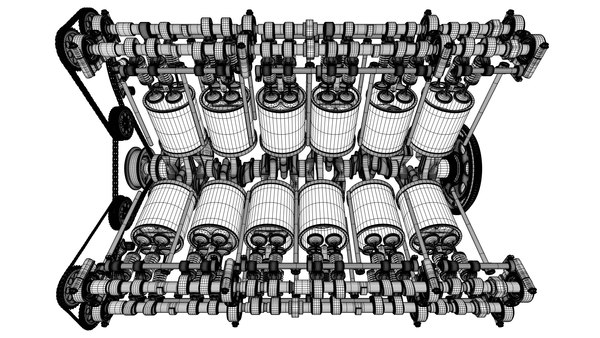 3D V12 Engine Working Animated model - TurboSquid 1745357