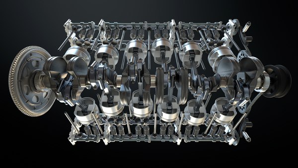 3D V12 Engine Working Animated model - TurboSquid 1745357