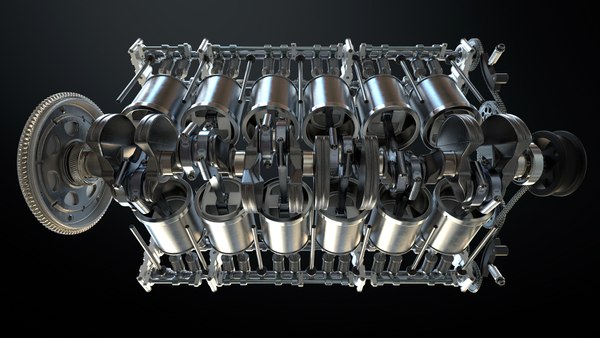 3D V12 Engine Working Animated model - TurboSquid 1745357
