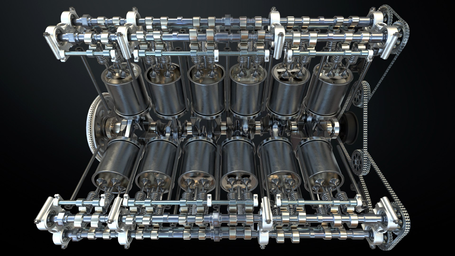 3D V12 Engine Working Animated model - TurboSquid 1745357