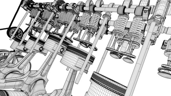 3D V12 Engine Working Animated model - TurboSquid 1745357