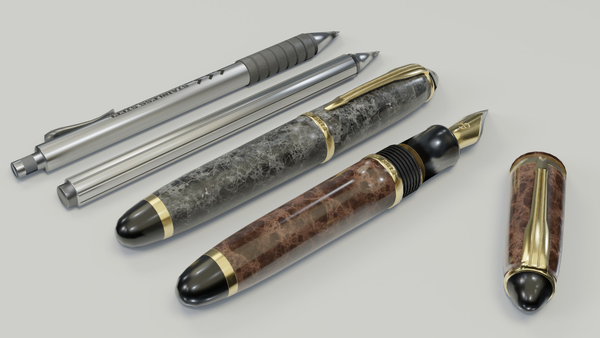 3D pens pencils writing model - TurboSquid 1492102