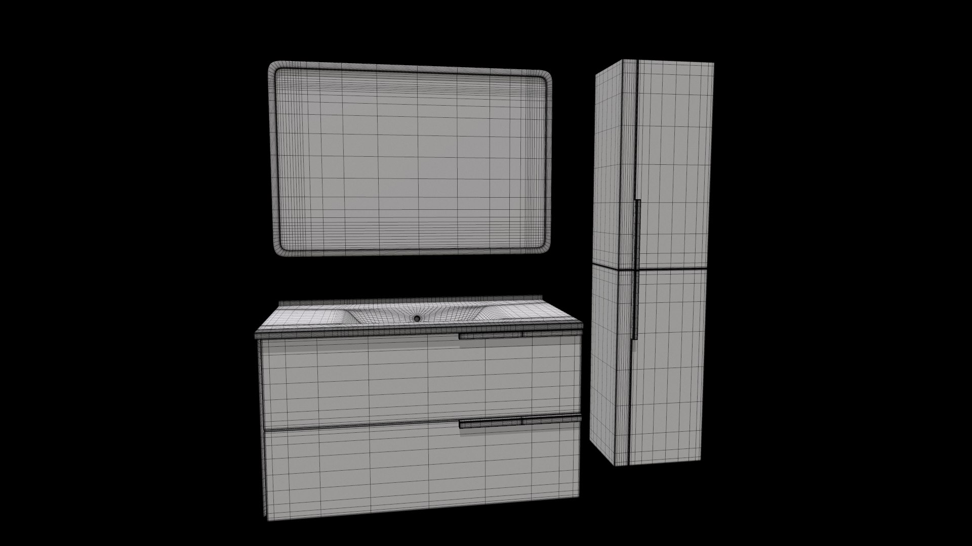Basin Vanity Set With Cabinet 3D Model - TurboSquid 2081646