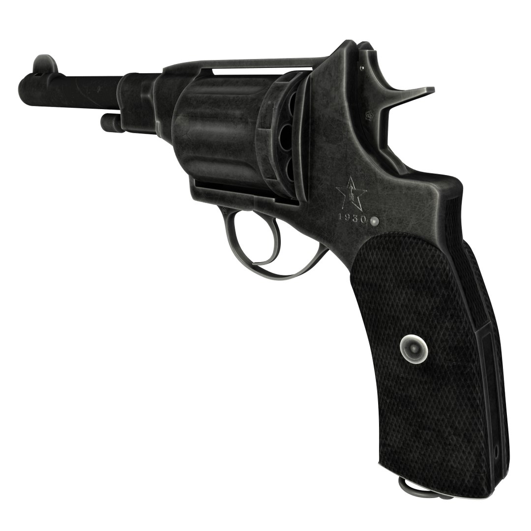 3d Revolver Nagant M1895 Model