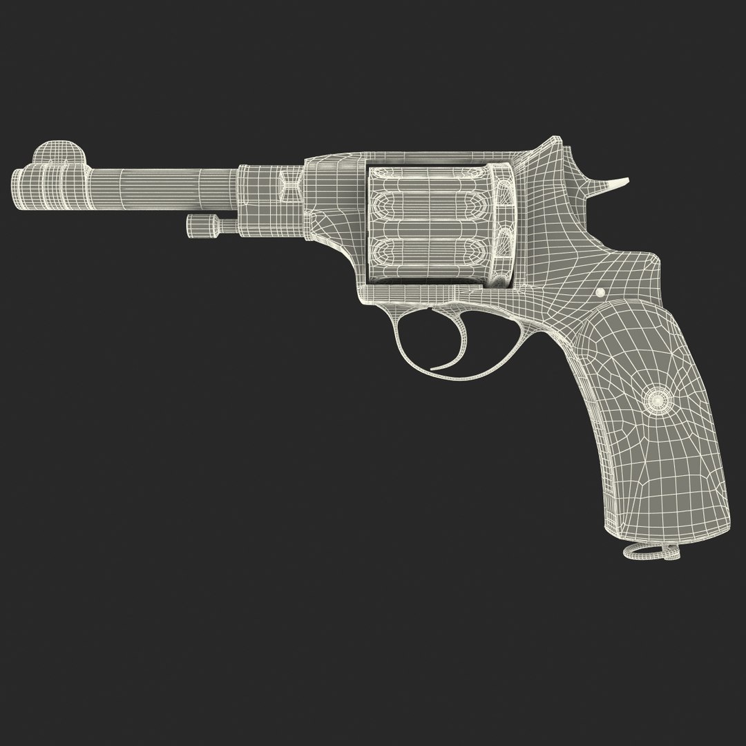 3d Revolver Nagant M1895 Model