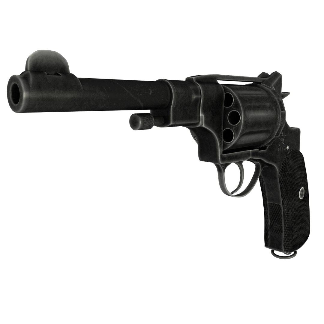 3d Revolver Nagant M1895 Model