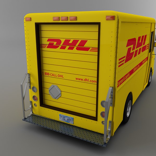 courier delivery truck dhl 3d 3ds