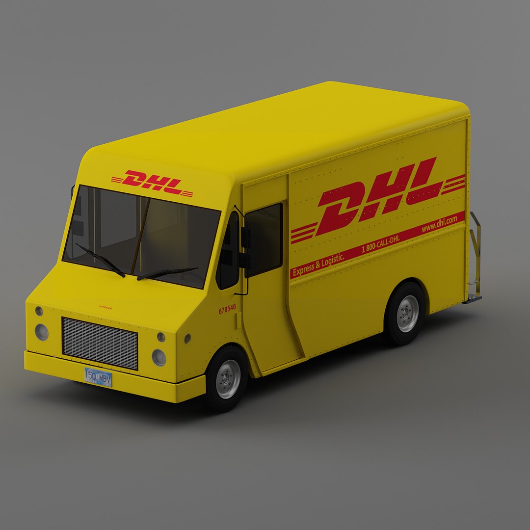 courier delivery truck dhl 3d 3ds