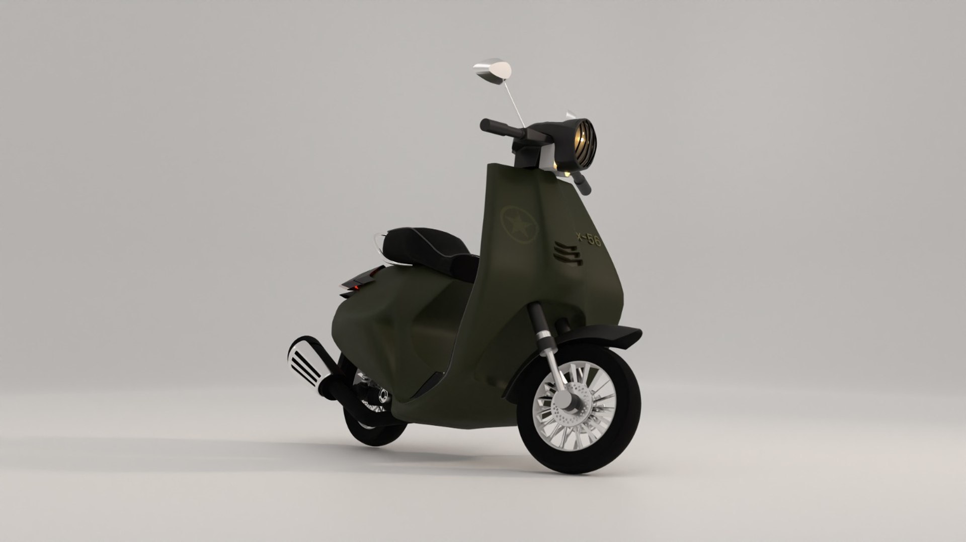 3D Tactical Military Vespa Scooter 3D Model - Army Personnel Transport ...