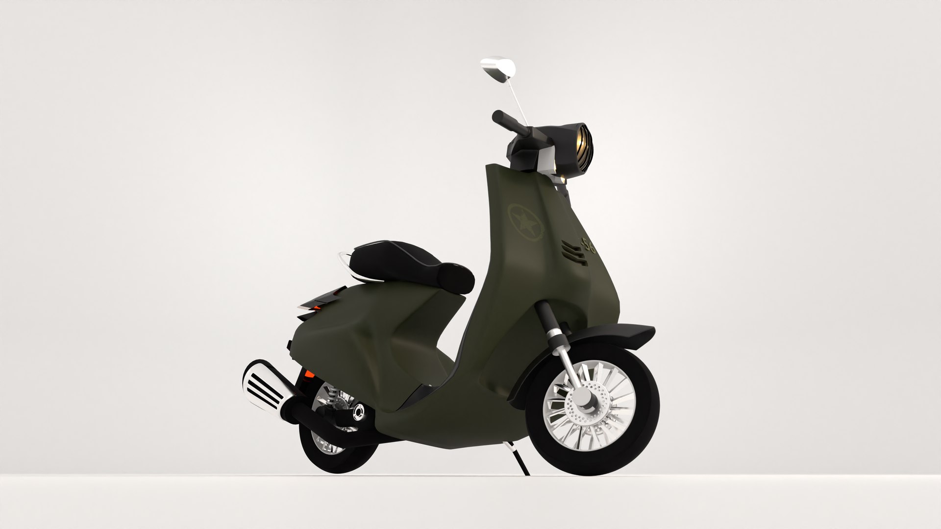 3D Tactical Military Vespa Scooter 3D Model - Army Personnel Transport ...