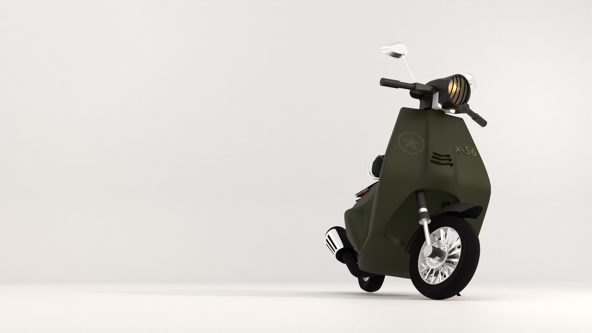 3D Tactical Military Vespa Scooter 3D Model - Army Personnel Transport ...