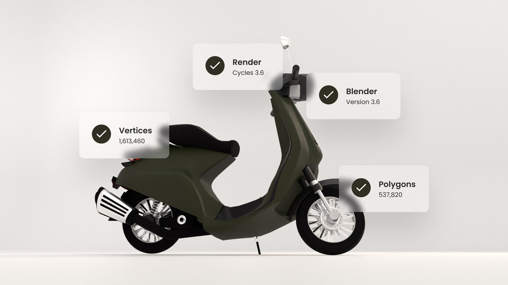 3D Tactical Military Vespa Scooter 3D Model - Army Personnel Transport ...