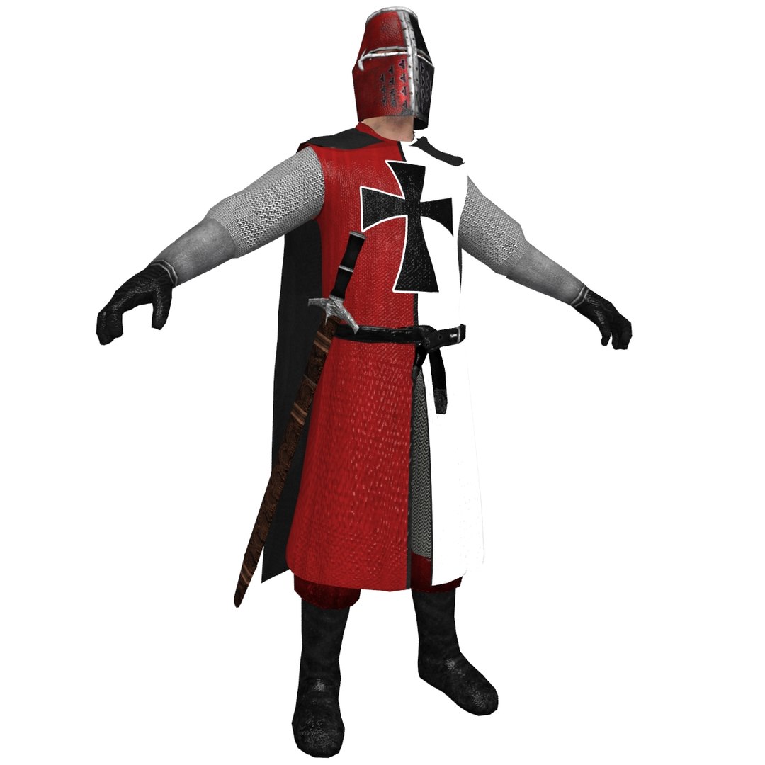 3d medieval templar model