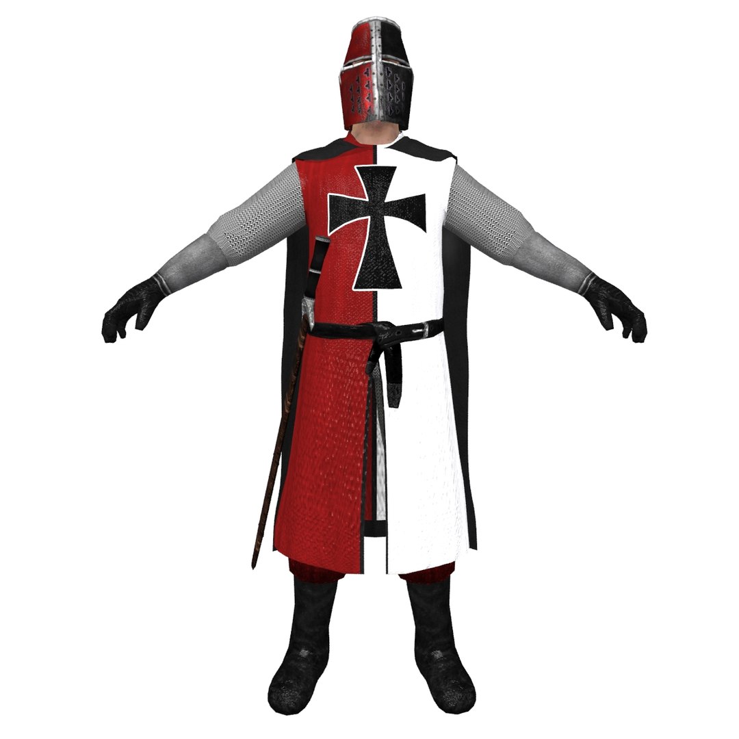 3d medieval templar model