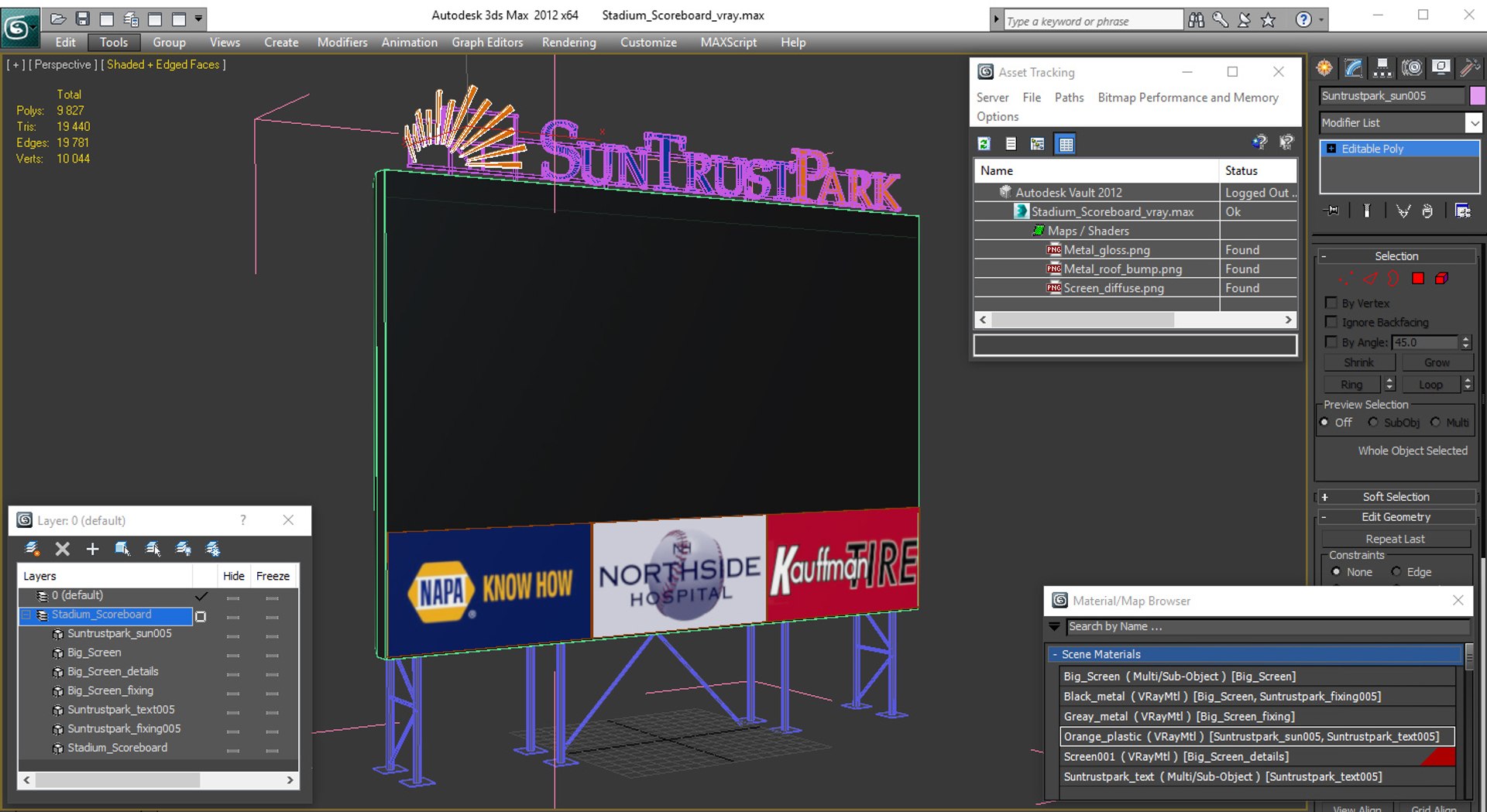 3D Model Stadium Scoreboard Board Score - TurboSquid 1369374