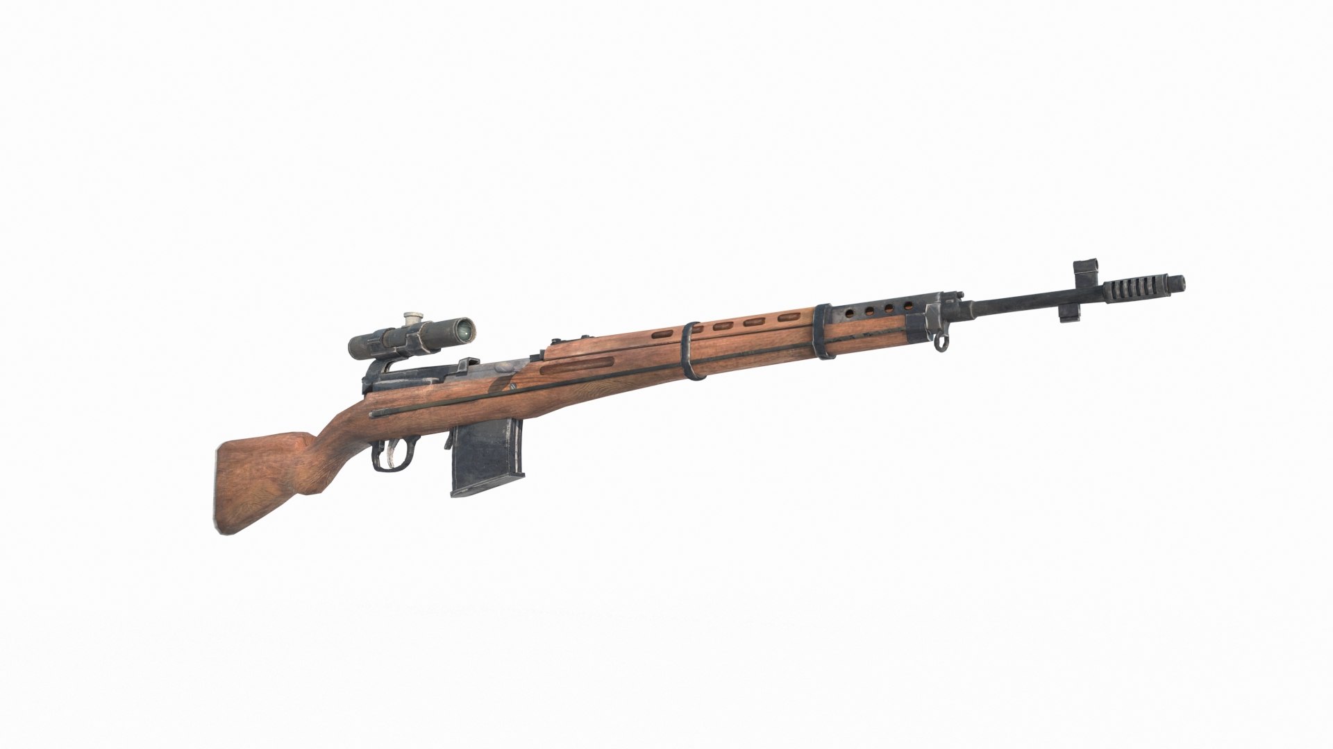 Old Style Weapon Sniper Rifle M14 3D Model - TurboSquid 2331701