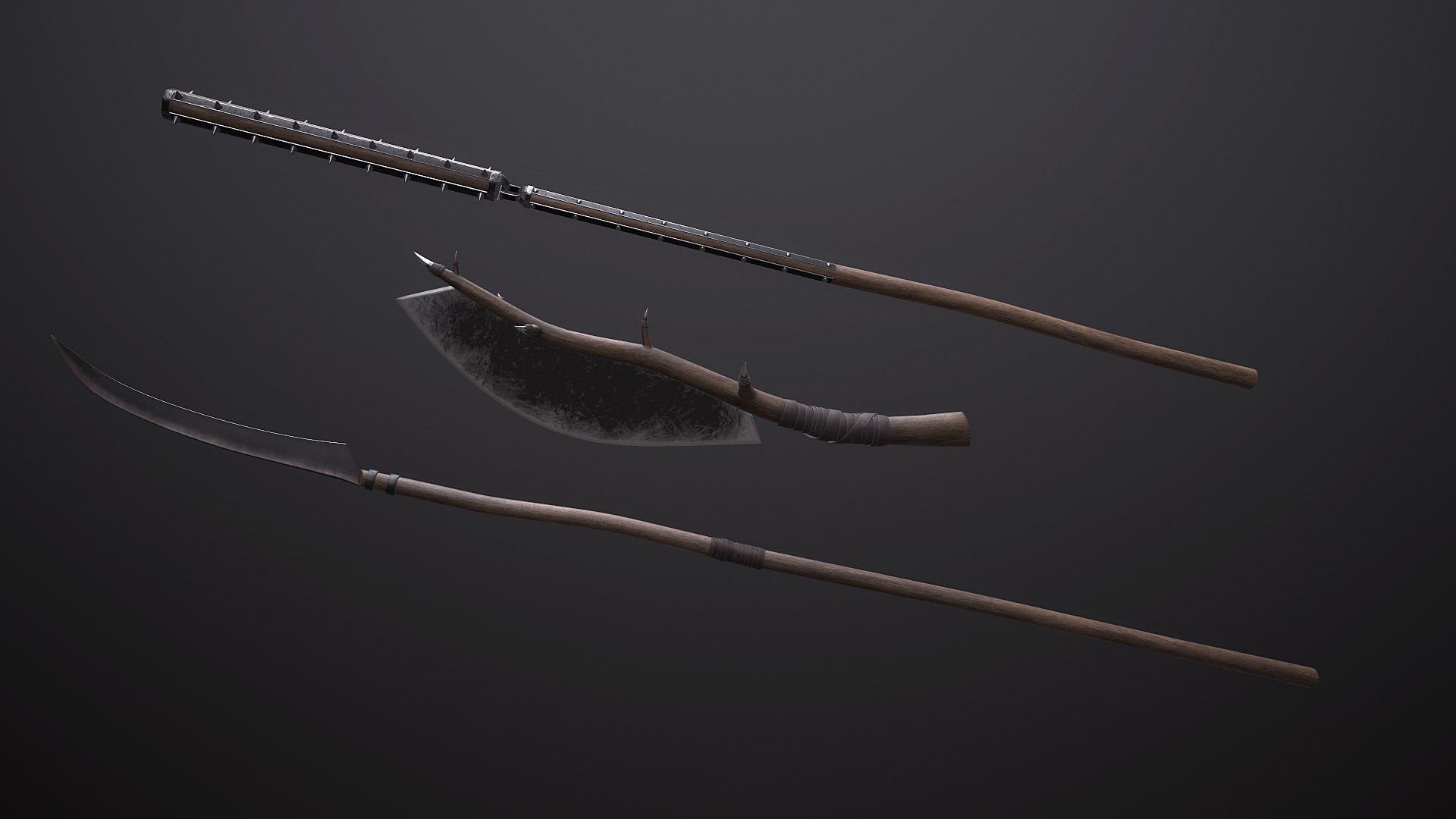 3D Model Flail Battle Ax And War Scythe - TurboSquid 1722816