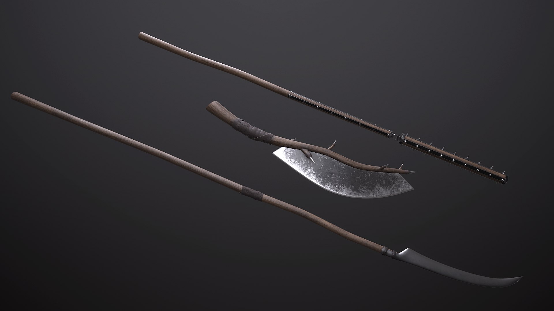 3D Model Flail Battle Ax And War Scythe - TurboSquid 1722816