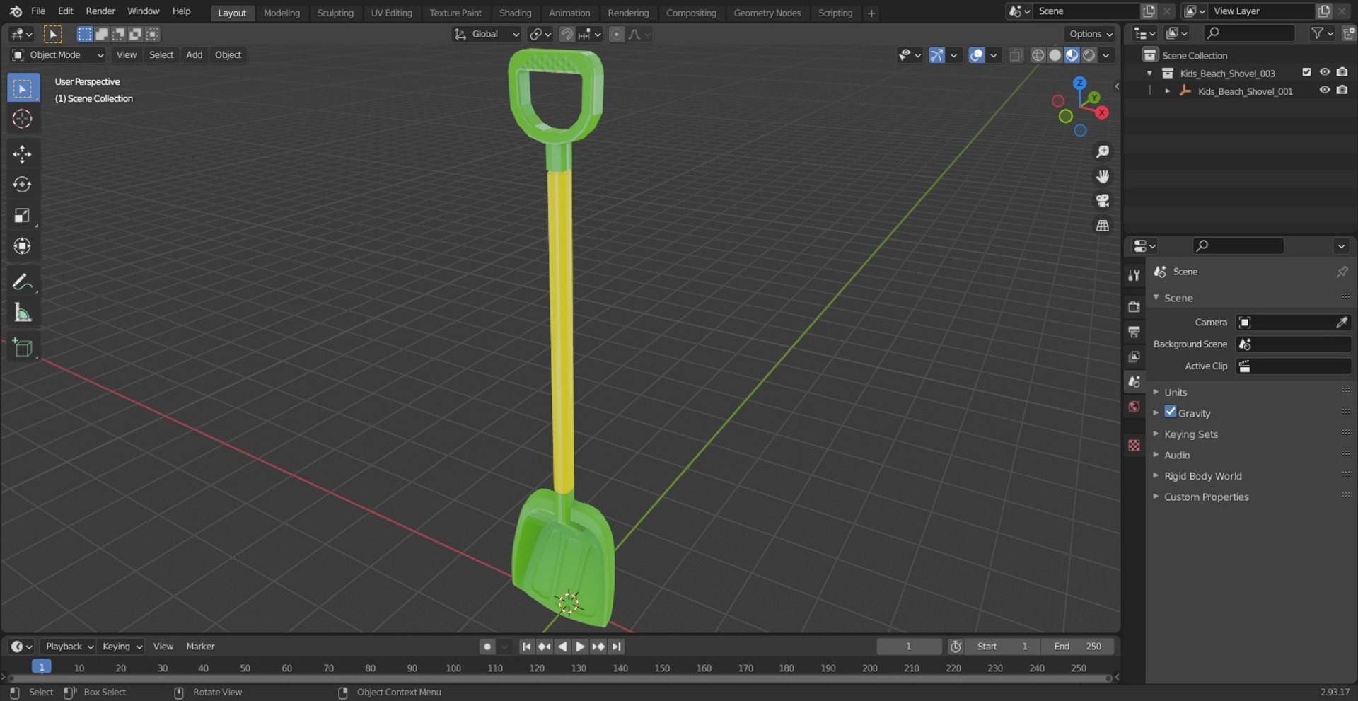 Kids Beach Shovel 3D model - TurboSquid 2068986