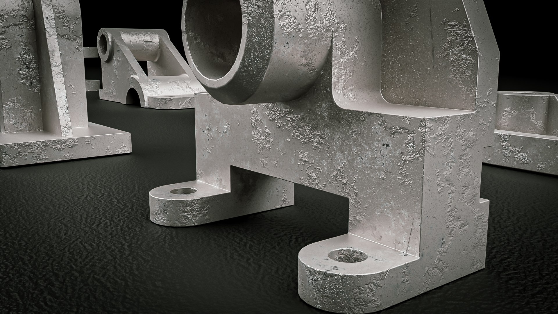 Building Blocks Kit Casted Parts Hard Surface ALUMINUM V7 3D model ...