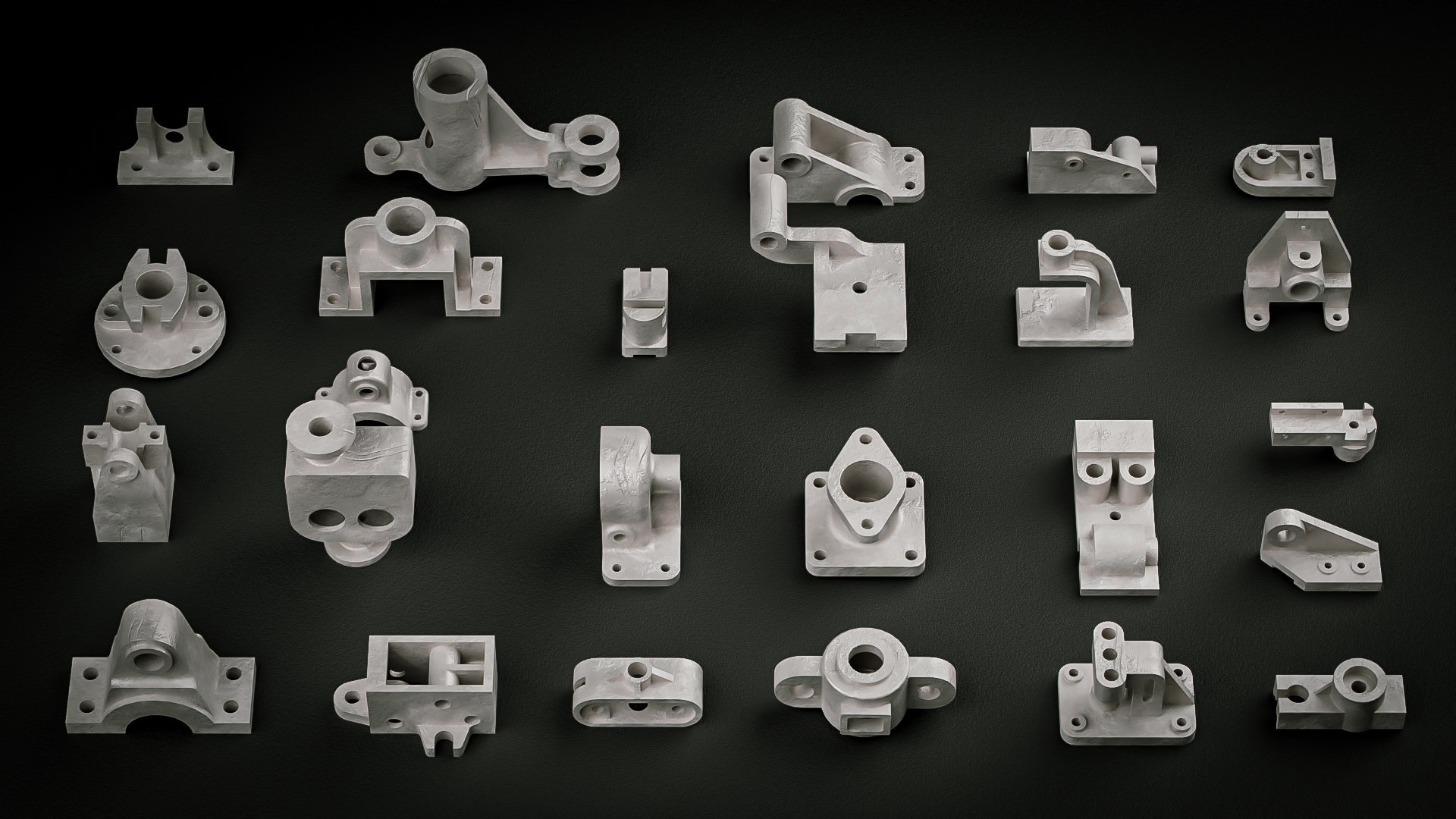 Building Blocks Kit Casted Parts Hard Surface ALUMINUM V7 3D model ...