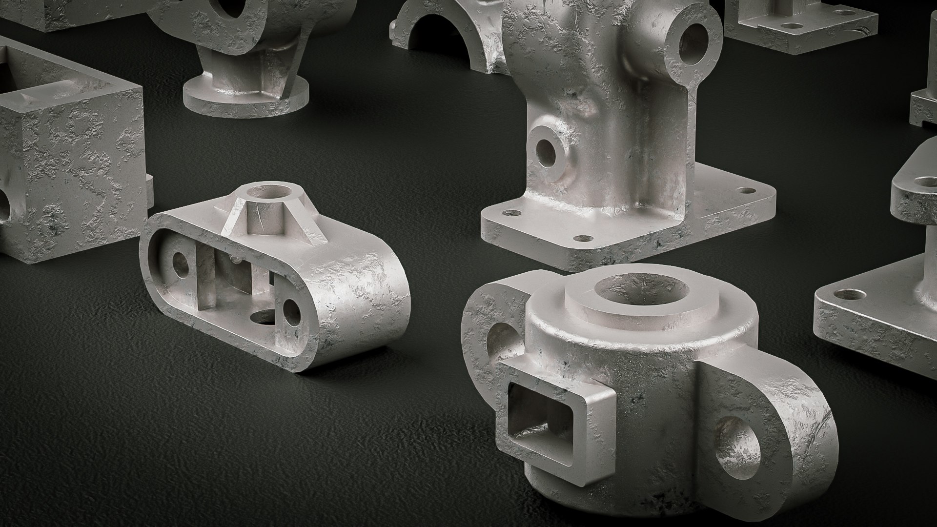 Building Blocks Kit Casted Parts Hard Surface ALUMINUM V7 3D model ...