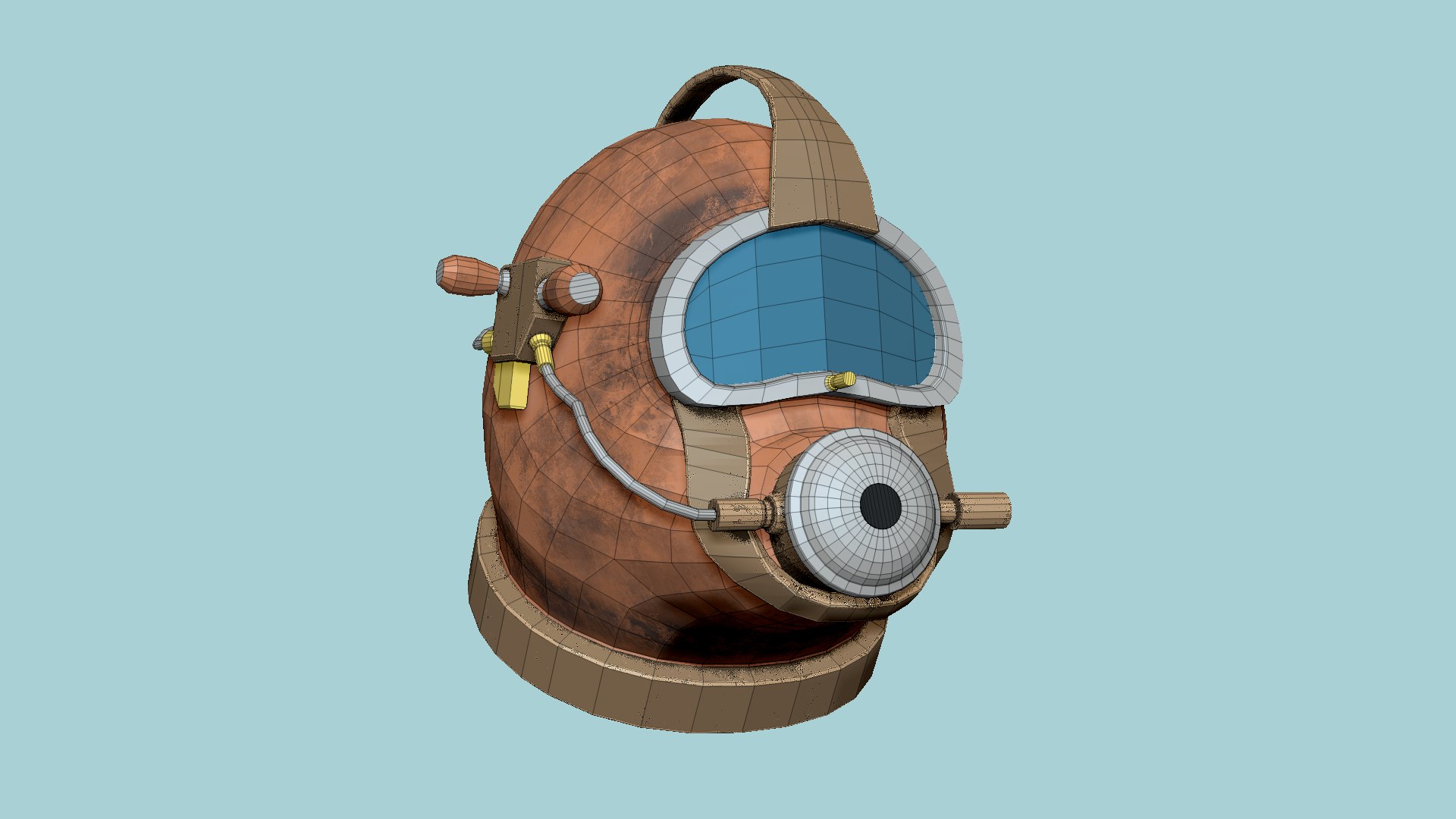 3D Model Diving Helmet B 07 Copper - Character Design Fashion ...