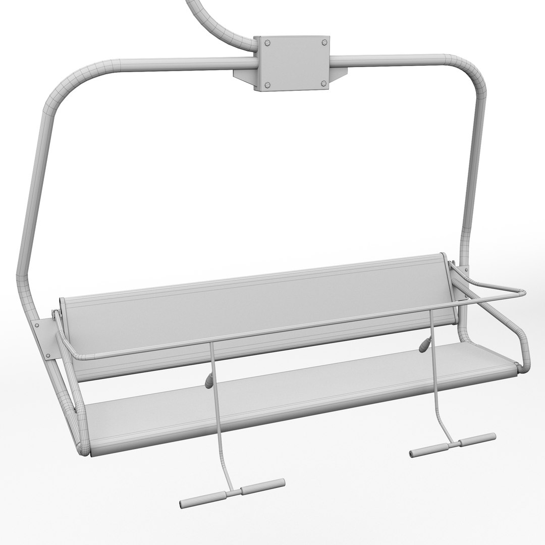 ski lift chair polys 3d model