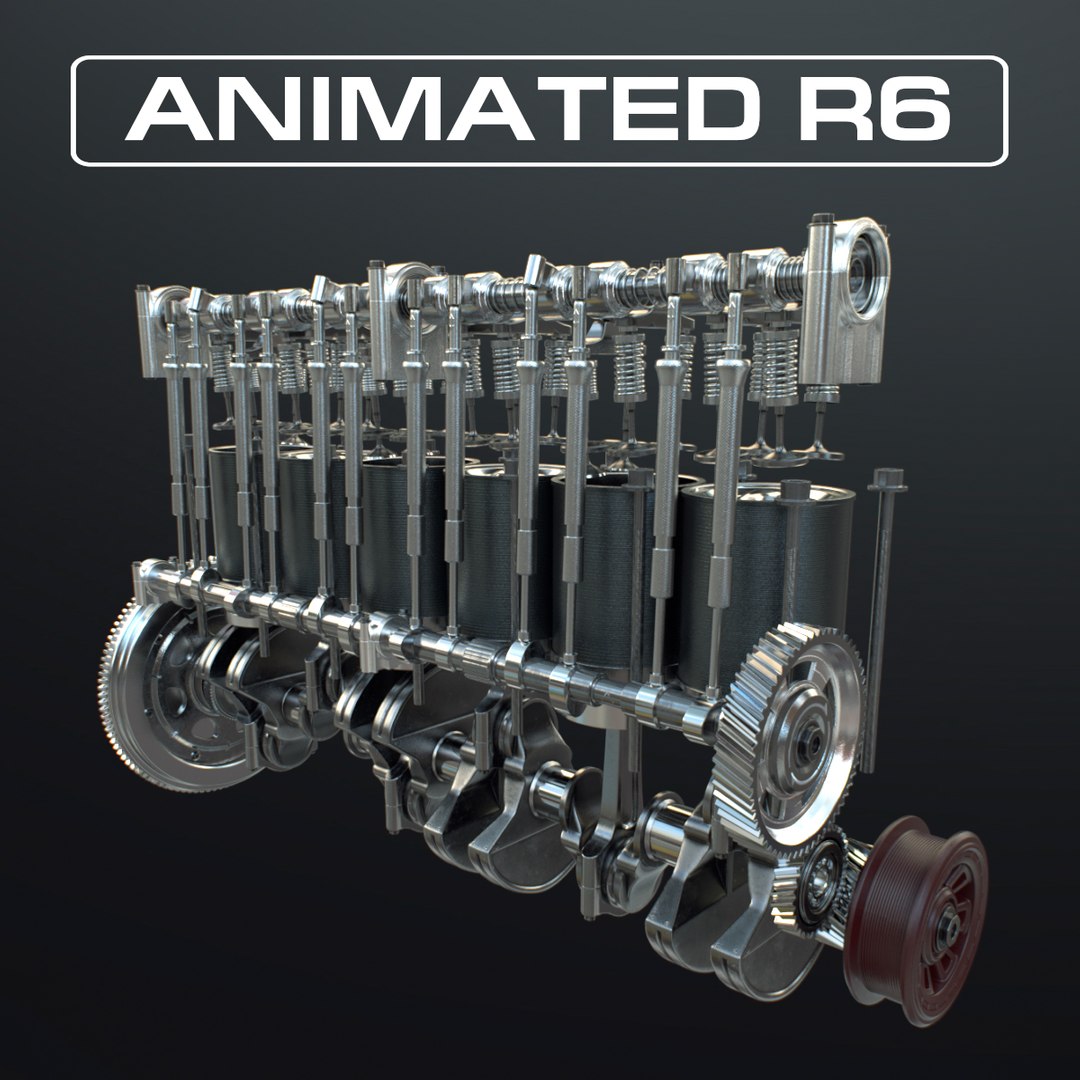 3D INLINE 6 Engine Working Animated - TurboSquid 1981504