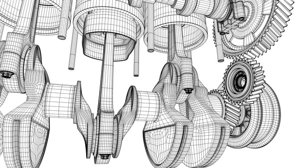 3d Inline 6 Engine Working Animated Turbosquid 1981504