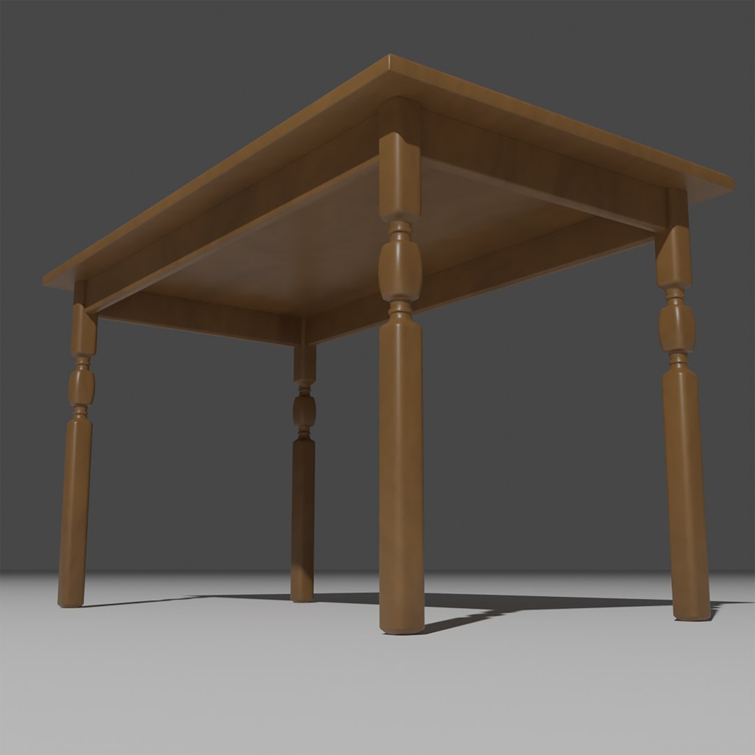 Wooden Table V2 3D Model - TurboSquid 2204794
