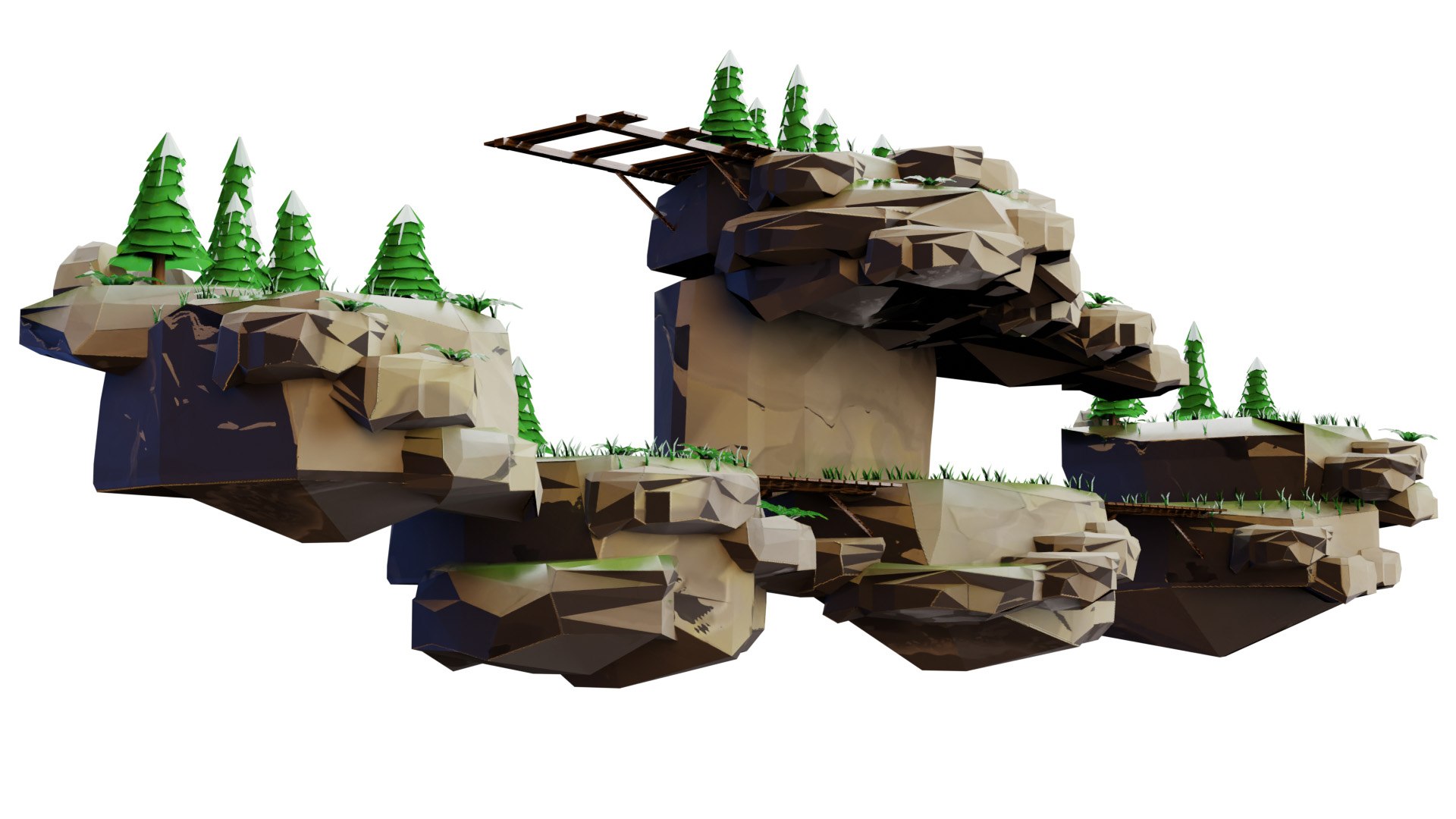 3D Fantasy Floating Islands - Game Ready - TurboSquid 2263412