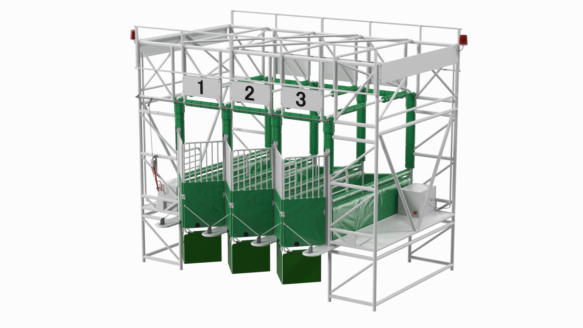 3D Horse Racing Starting Gates For 3 Places Model - TurboSquid 2035738