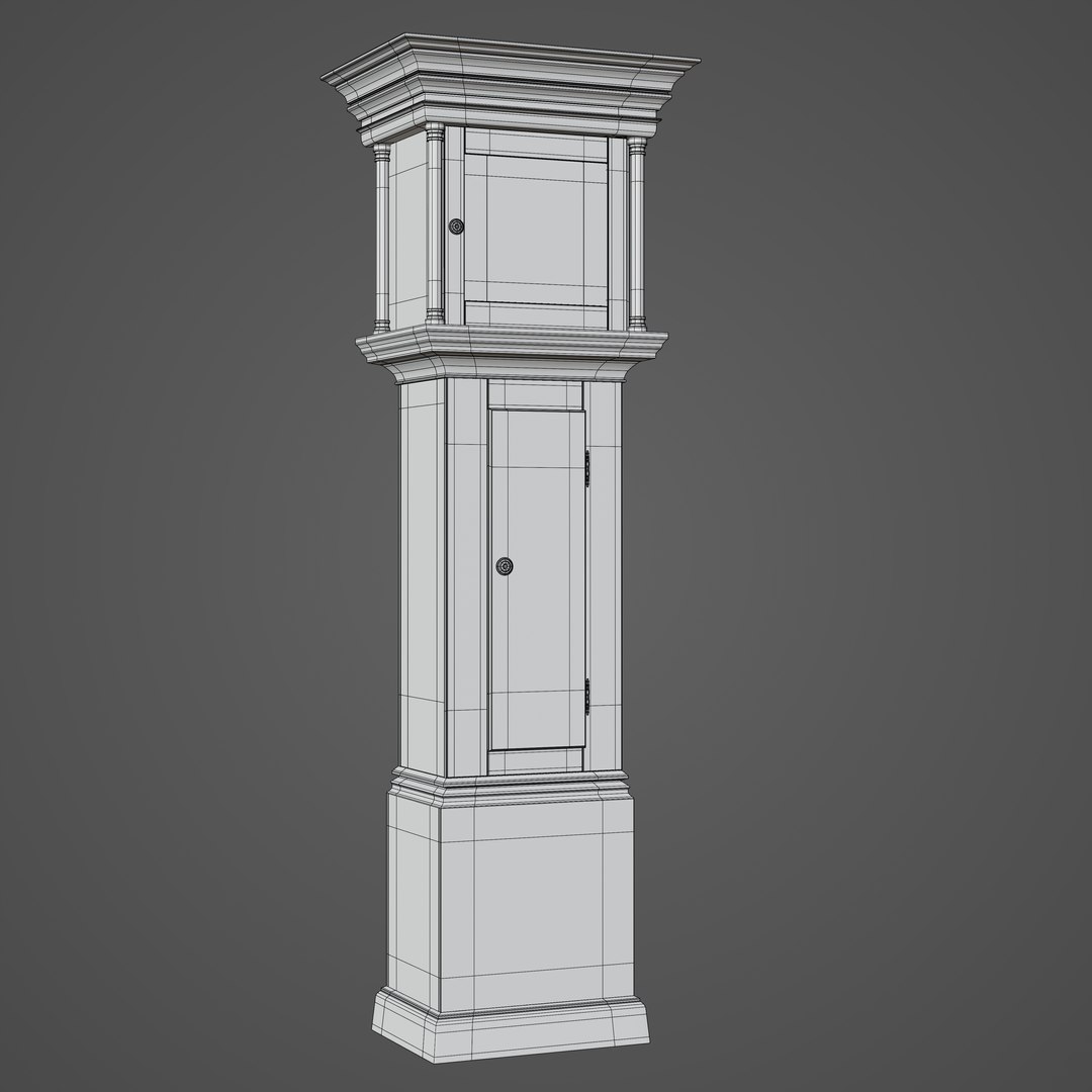 3D 18th Century English Grandfather Clock model - TurboSquid 2017107