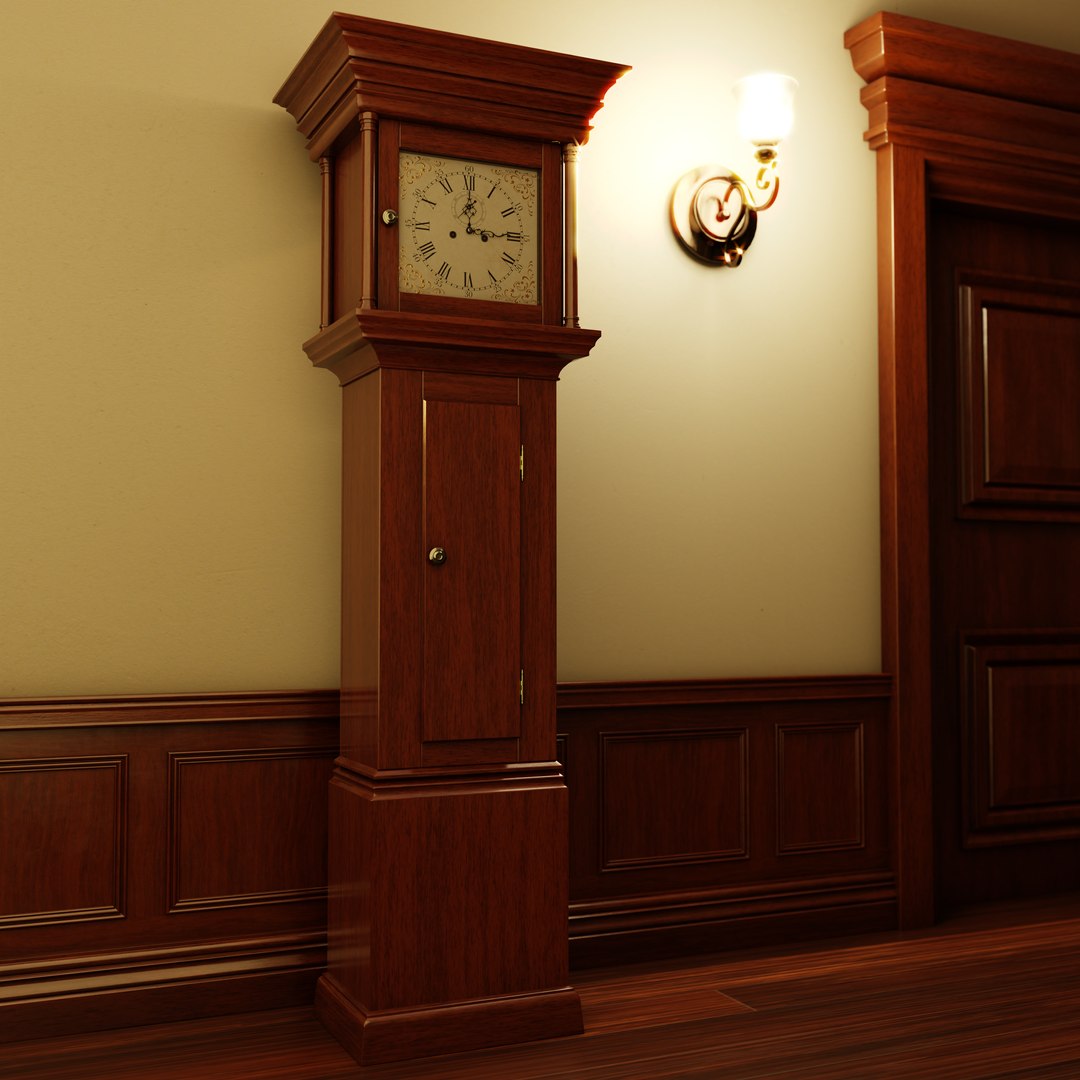 3D 18th Century English Grandfather Clock model - TurboSquid 2017107