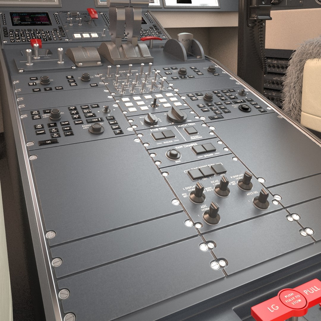Challenger Bombardier 605 Cockpit 3d Max