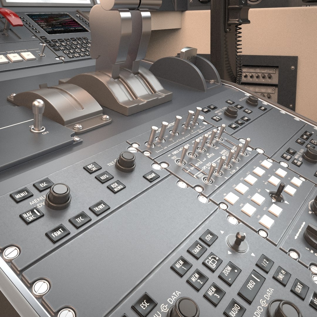 Challenger Bombardier 605 Cockpit 3d Max