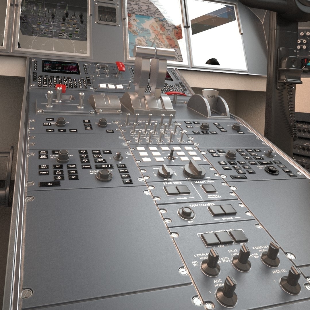 Challenger Bombardier 605 Cockpit 3d Max