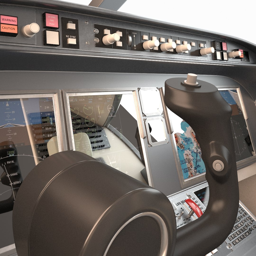 Challenger Bombardier 605 Cockpit 3d Max