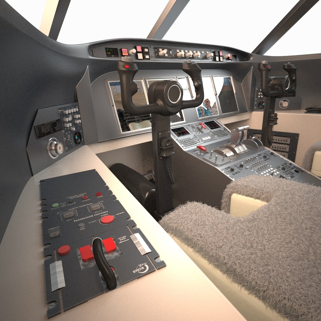 Challenger Bombardier 605 Cockpit 3d Max