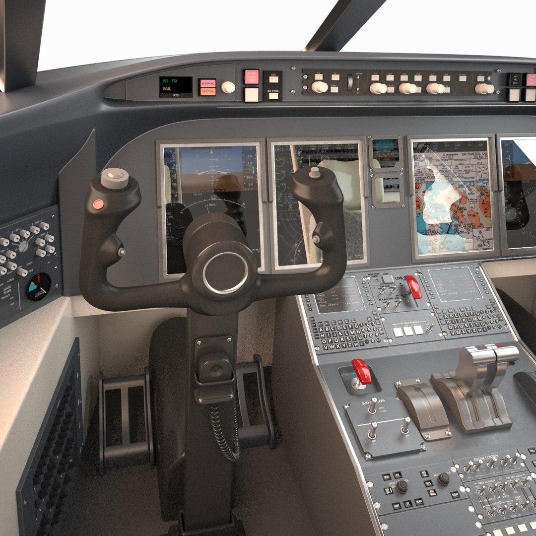 Challenger Bombardier 605 Cockpit 3d Max