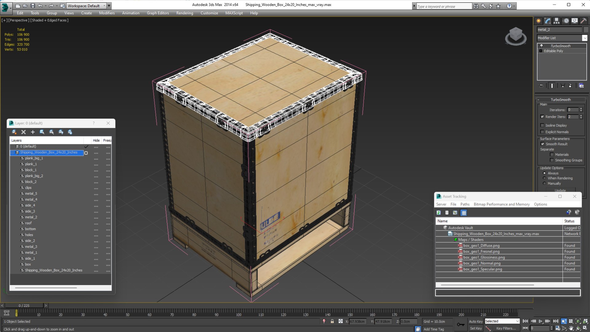 Shipping Wooden Box 24x20 Inches 3D Model - TurboSquid 2114715