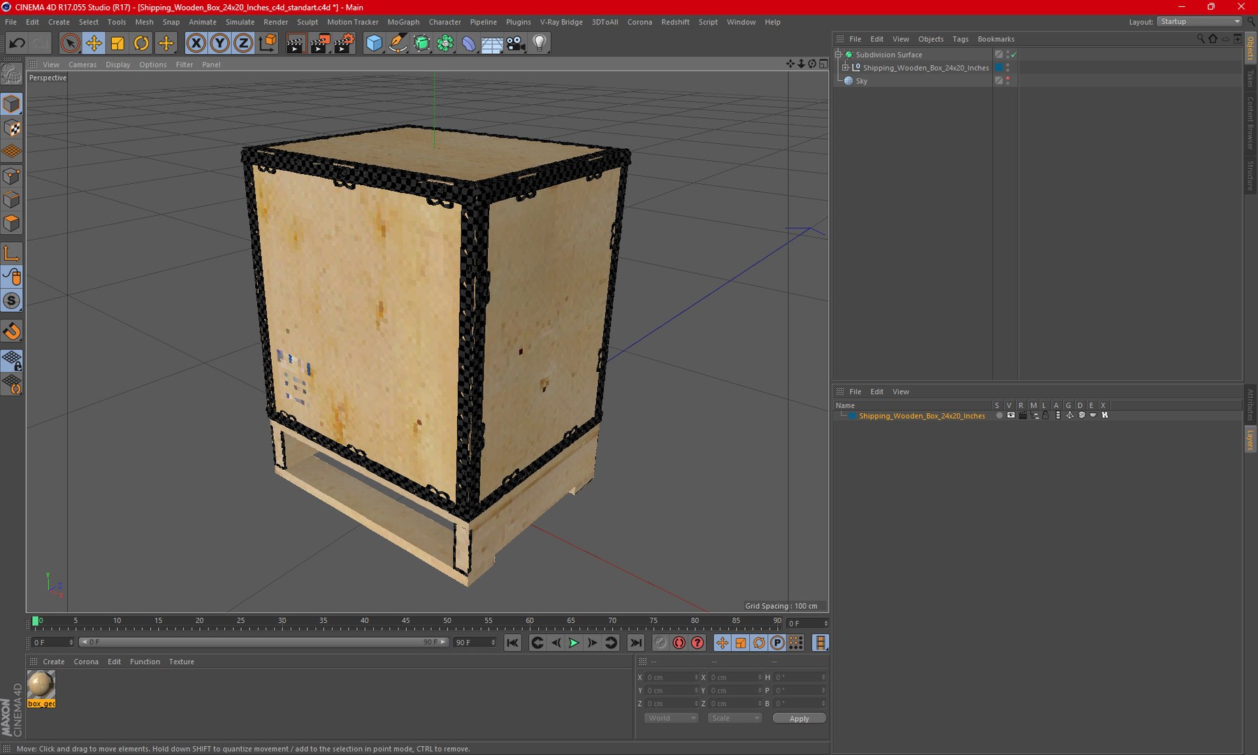 Shipping Wooden Box 24x20 Inches 3D Model - TurboSquid 2114715